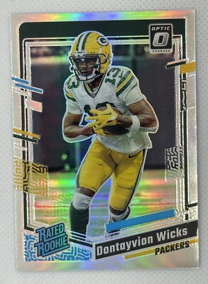 2023 Optic Dontayvion Wicks Rated Rookie Holo Silver #249 Green Bay ...
