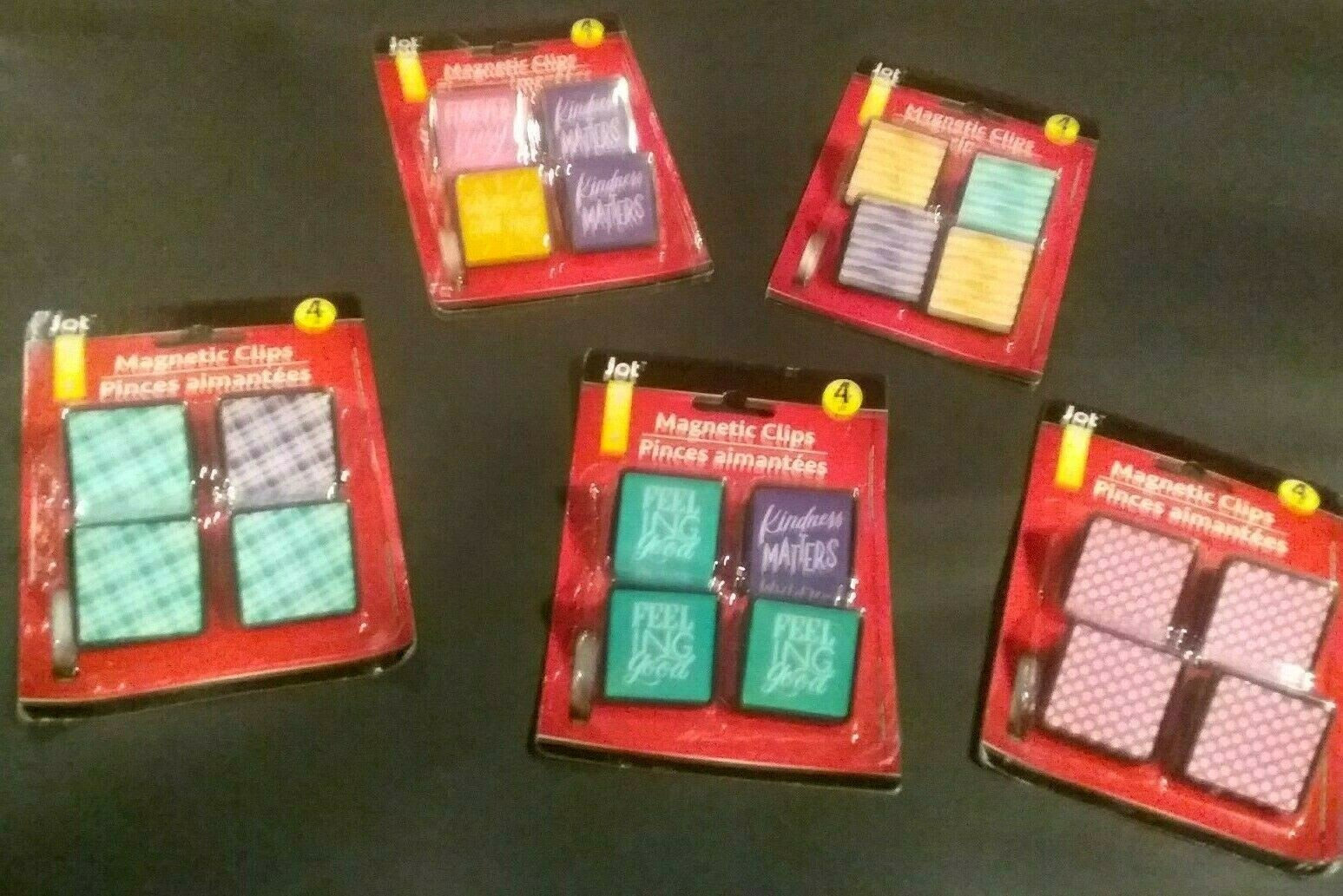Jot Magnetic Locker Clips Pkg of 4 Choose either: Words,, Stripes, Dots ...