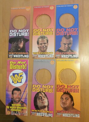 (6) 1994 COLISEUM WRESTLING DOOR HANGERS - UNDERTAKER BRET HART ...
