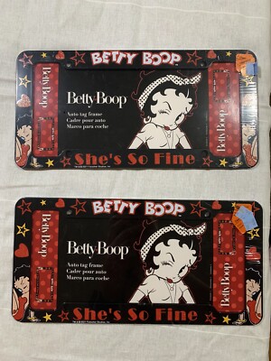 BETTY BOOP Star Glitter Plastic License Plate Frame, Keychain & Decal ...