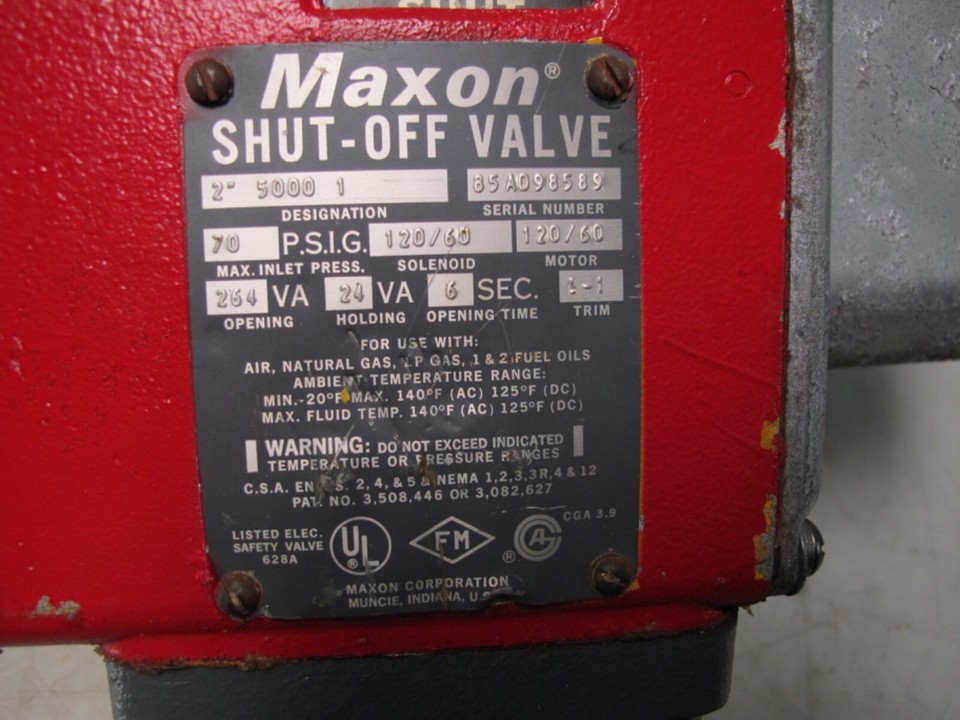 Maxon Shut Off Valve 2" 5000 1 Natural Gas USED | eBay