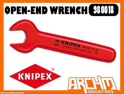 KNIPEX 980018 - OPEN-END WRENCH - 160MM - 18MM - JAW 15° ANGLED HEXAGON ...