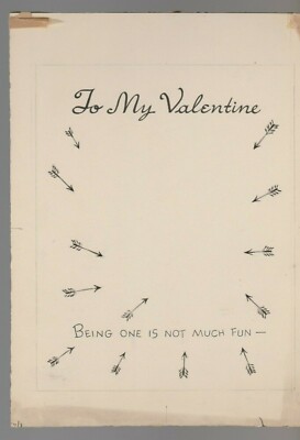 Vintage VALENTINE Being One is not Much Fun 7x9.5" #nn Greeting Card ...