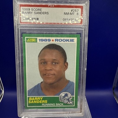 1989 SCORE #257 BARRY SANDERS ROOKIE RC PSA 8 Detroit Lions | eBay