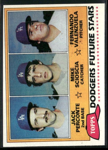 1981 Topps #302 Dodgers (Jack Perconte / Mike Scioscia / Fernando ...