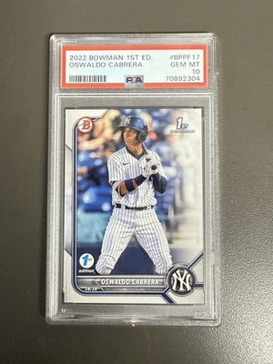 2022 Bowman 1st Edition - Oswaldo Cabrera #BPPF-17 (RC) PSA 10 NY ...