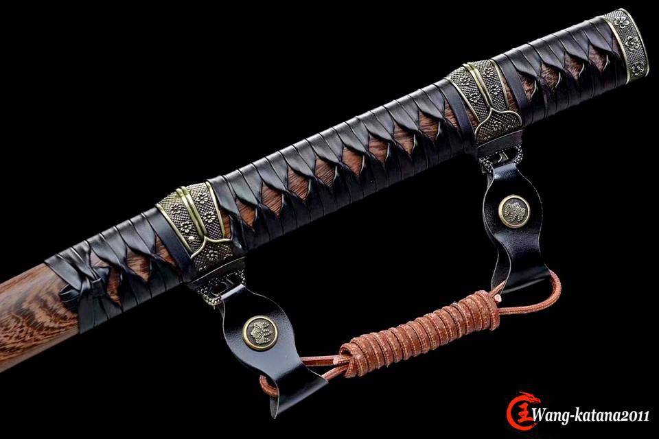 Sharp Rosewood Tachi Japanese Samurai Katana Sword Clay Tempered Folded ...