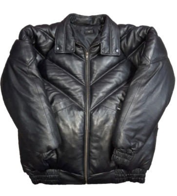 MEN'S DOUBLE GOOSE JACKET V STYLE BOMBER GENUINE LAMBSKIN LEATHER | eBay