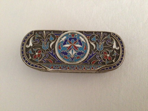 IVAN KHLEBNIKOV RUSSIAN SILVER 88 ENAMEL BOX 1885 | eBay