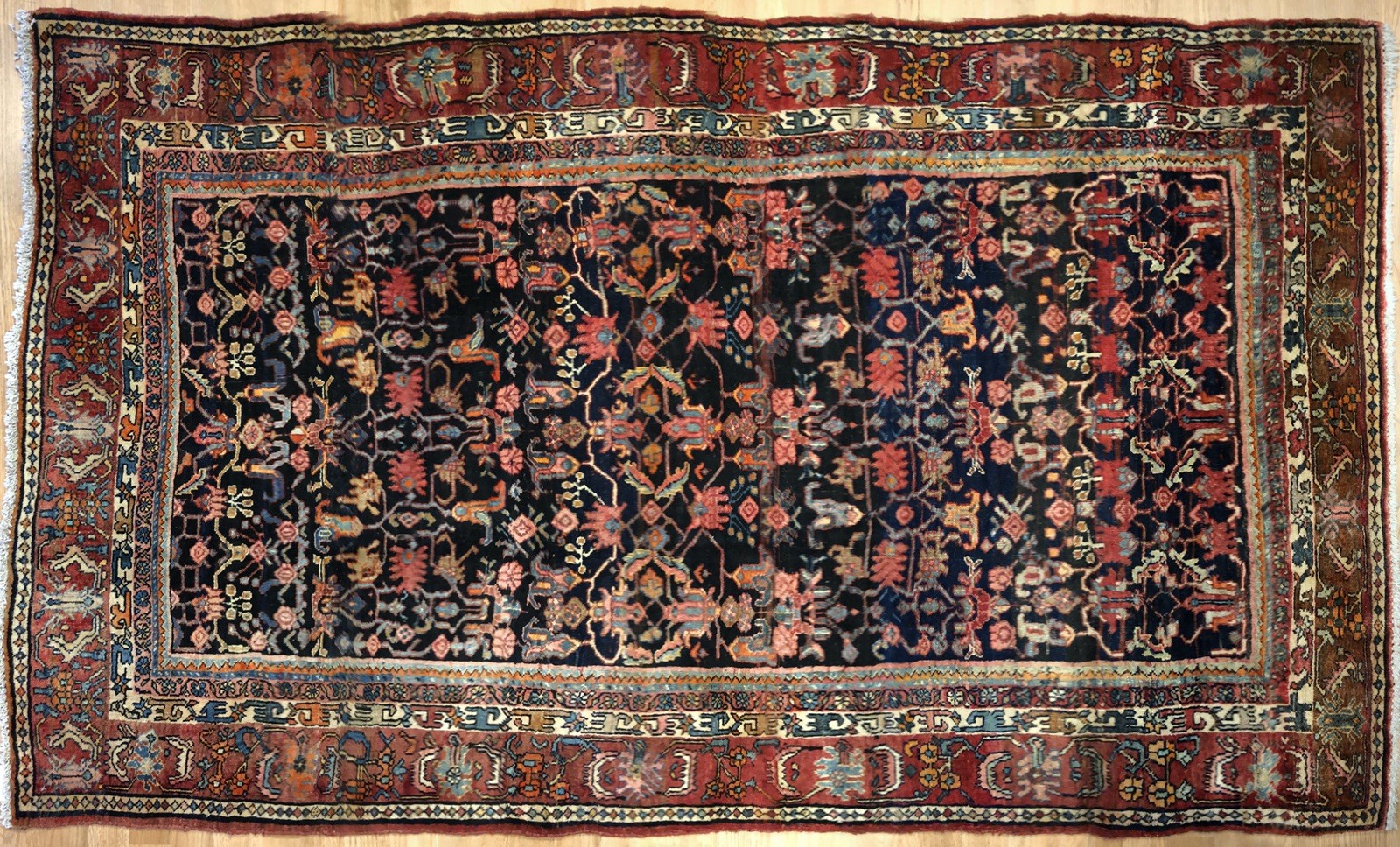 Terrific Tribal - 1920s Antique Oriental Rug - Nomadic Carpet - 4.3 x 7 ...
