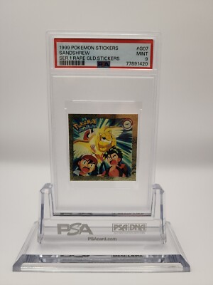 PSA 9 MINT 1999 Pokemon Stickers Series 1 Rare Gold Sticker Sandshrew # ...