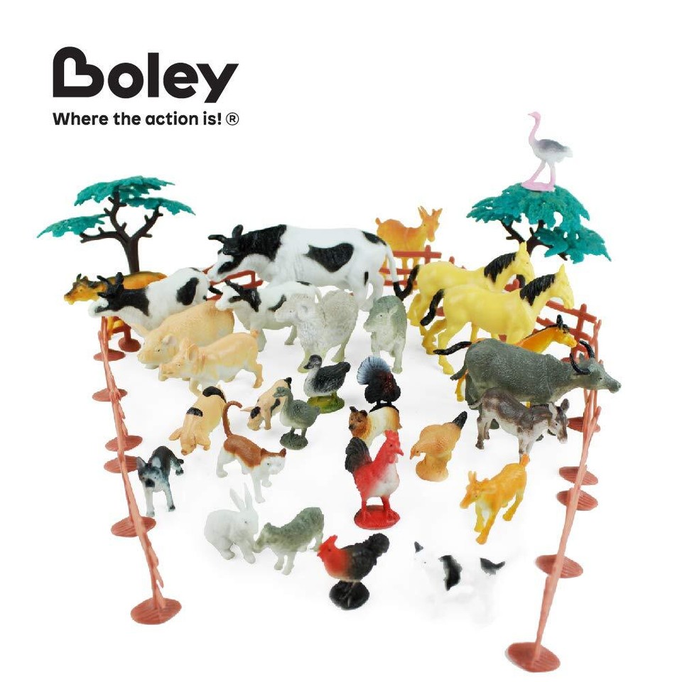 Farm Animal Toy Bucket - 40 Piece Educational Playset with Horses, Cows ...