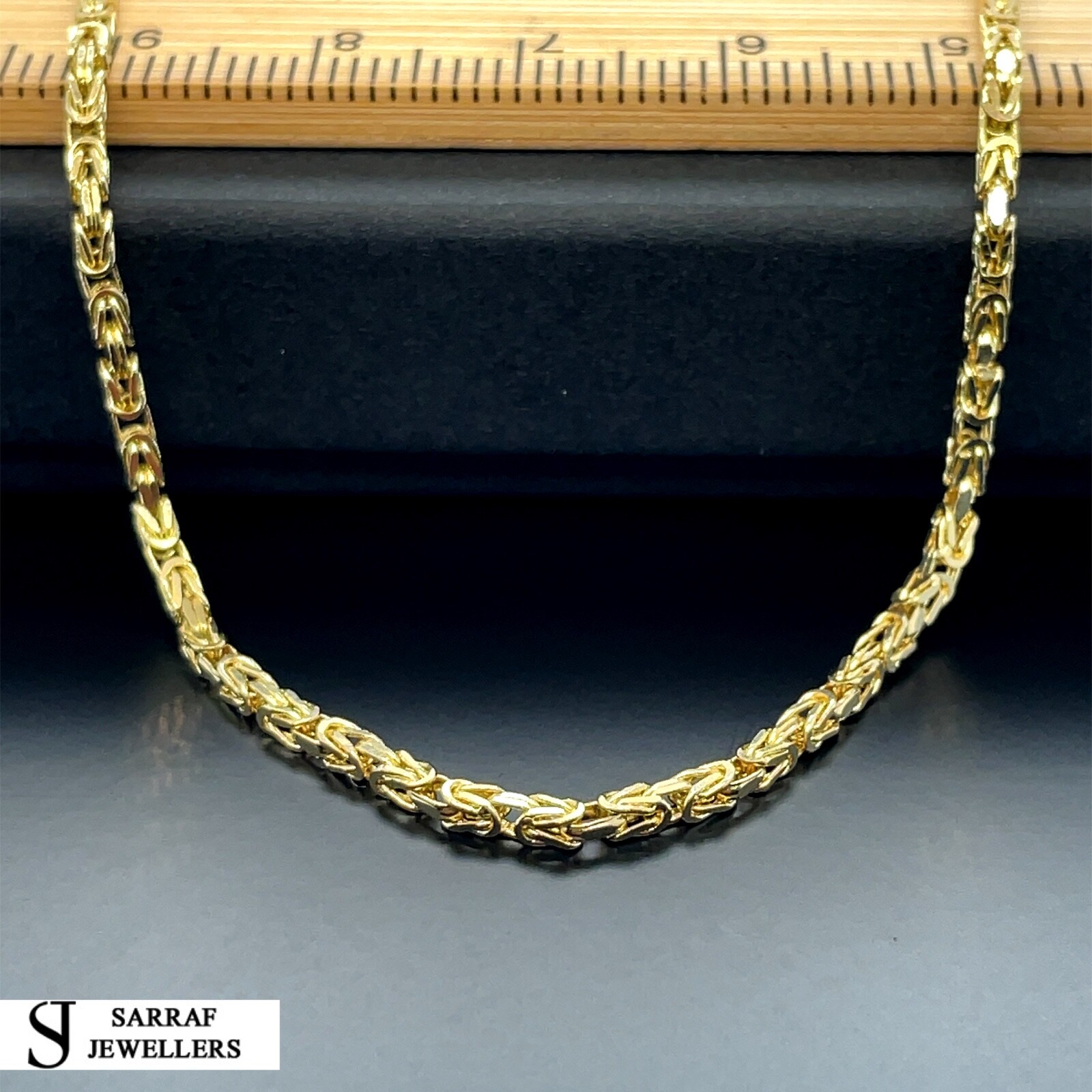 9k Yellow Gold Byzantine Link Chain Necklace 2mm All Size 375 Stamp ...