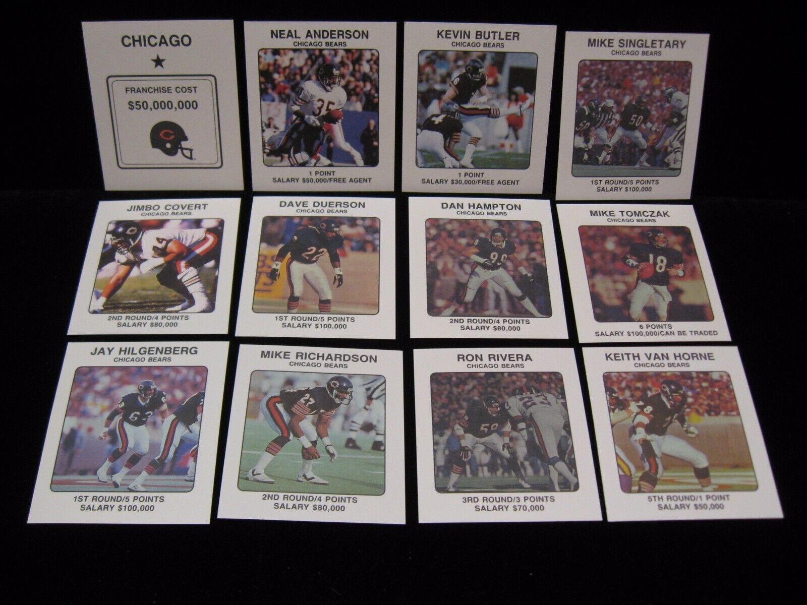 1989 Chicago Bears Team Set Franchise Game Cards 12ct | eBay