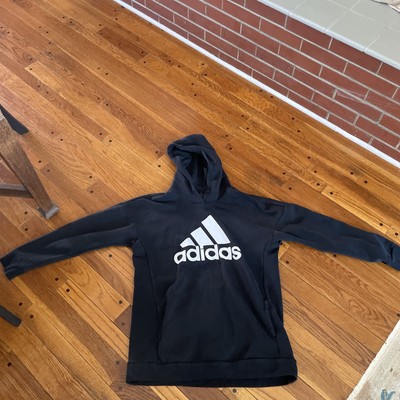 ADIDAS Black MEN'S HOODIE Size Large (No drawstring) | eBay
