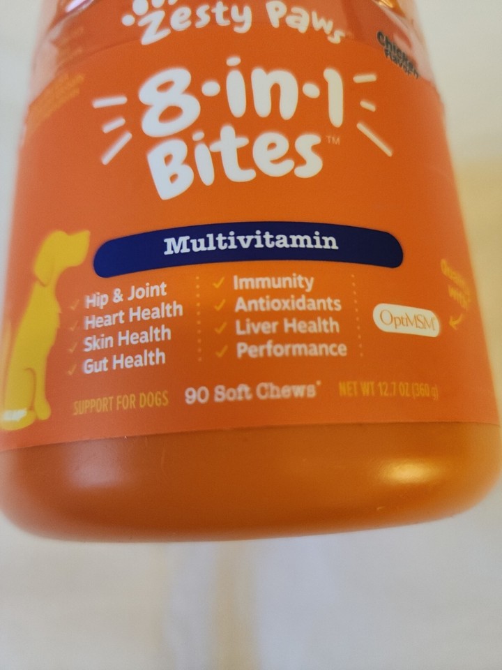 ZESTY Paws 90ct MULTIFUNCTIONAL 8 in 1 Chews for Dogs CHICKEN 09/2025 ...