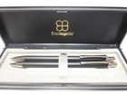 Emile Galle Ballpoint Pen & Mechanical Pencil Black & Silver Very Good ...