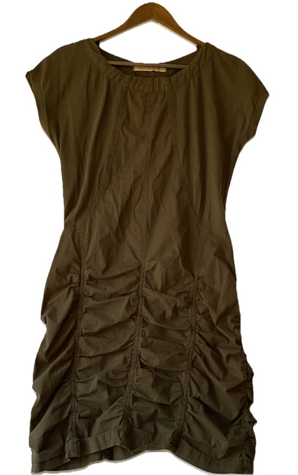 XCVI Size Small WEARABLES Aviana Dress Olive Green Stretch Poplin Knit ...