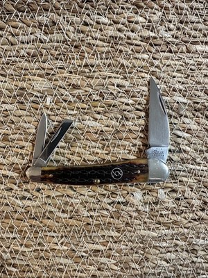 Case XX USA Seahorse Whittler Barb Wire Dark Amber Bone 6355WH | eBay