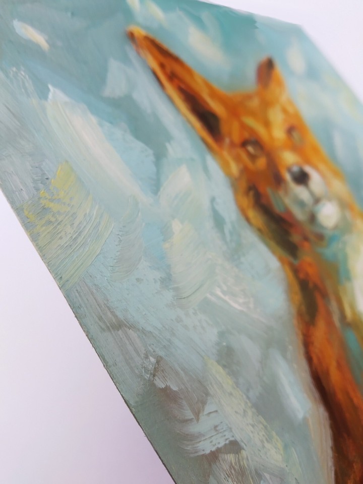 Original Oil Painting Portrait of Red Fox 6 x 8 inches Wildlife ...