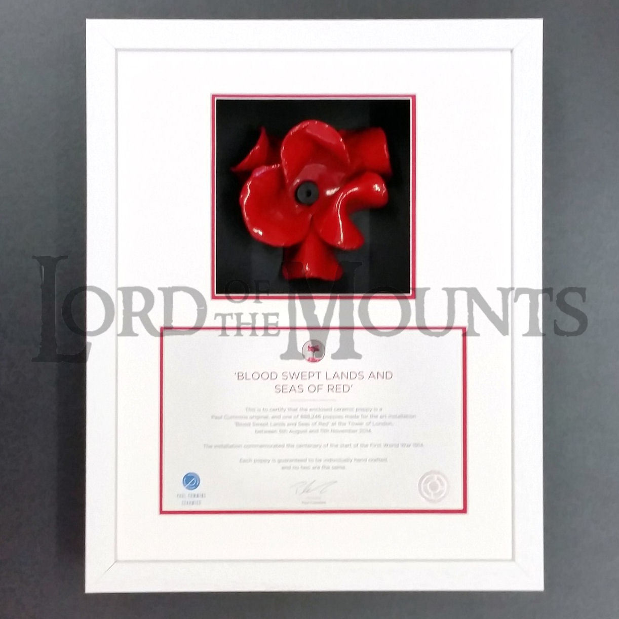 14x11" Remembrance Poppy Display Picture Frame Tower of London Ceramic ...