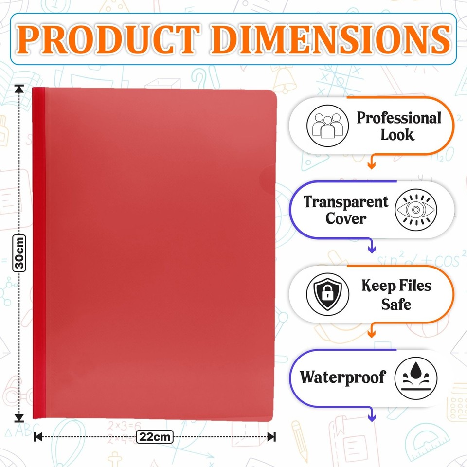 Pack of 100 Mix A4 Clip Bar Slide Binders Side Bound Presentation File ...