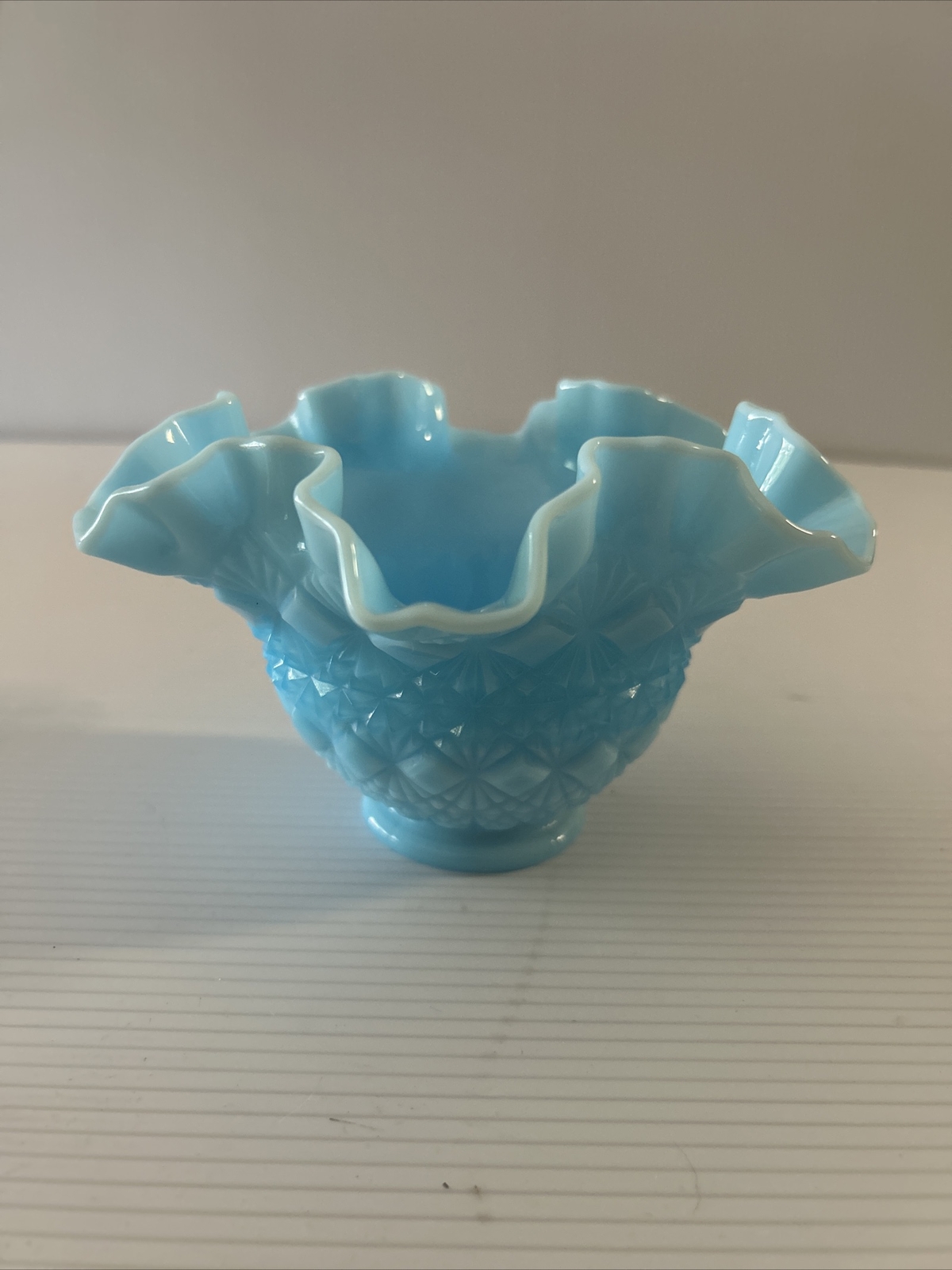 Fenton Olde Old Virginia Glass Ruffled Bowl Vase | eBay