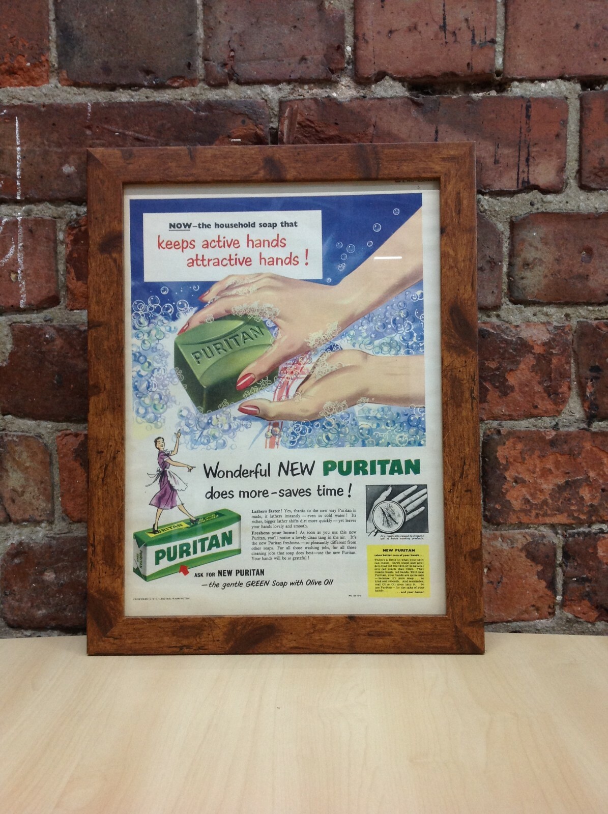 Framed Original Vintage Puritan Soap Ad from Crosfield’s Magazine, June ...