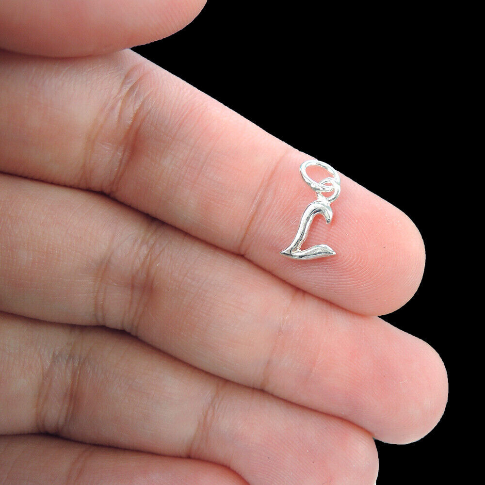 Very Small Letter "L" Solid 925 Sterling Silver Initial Charm Pendant ...