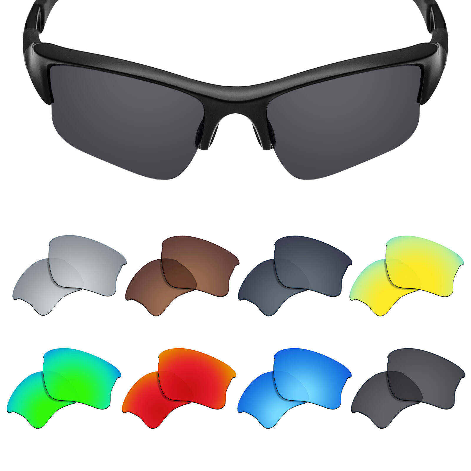 3 Pairs POLARIZED Replacement Lens for-OAKLEY Flak Jacket XLJ ...