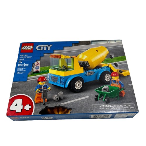 Lego 60325 City Cement Mixer Truck Toy Building Kit (85 Pieces) Figures ...