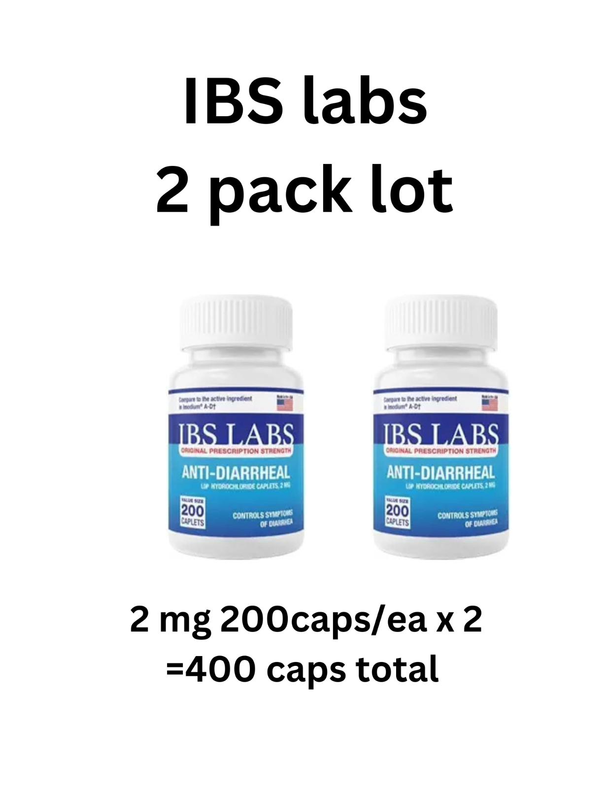 Anti-Diarrheal 2mg 200 Caplets By IBS LABS similar SDA OTC 9/2026 | eBay