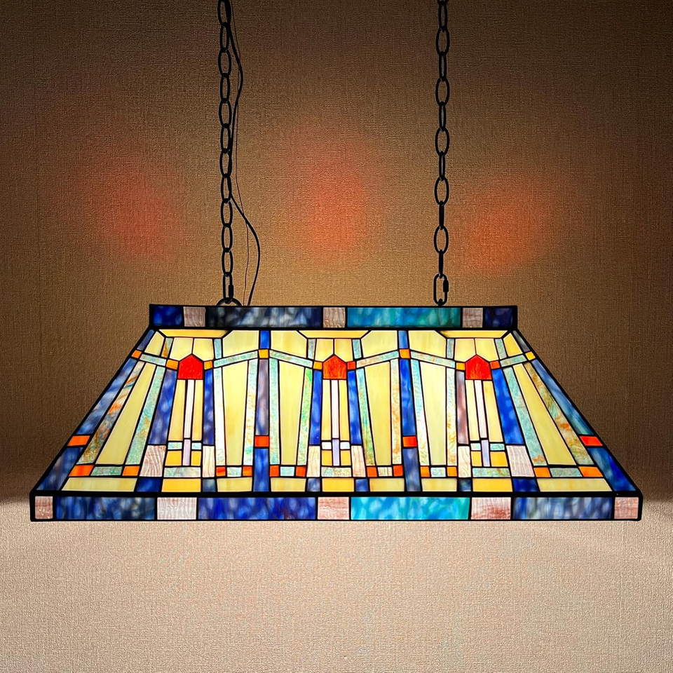 Tiffany Style Pool Table Light Vintage Style Stained Glass Billiards ...