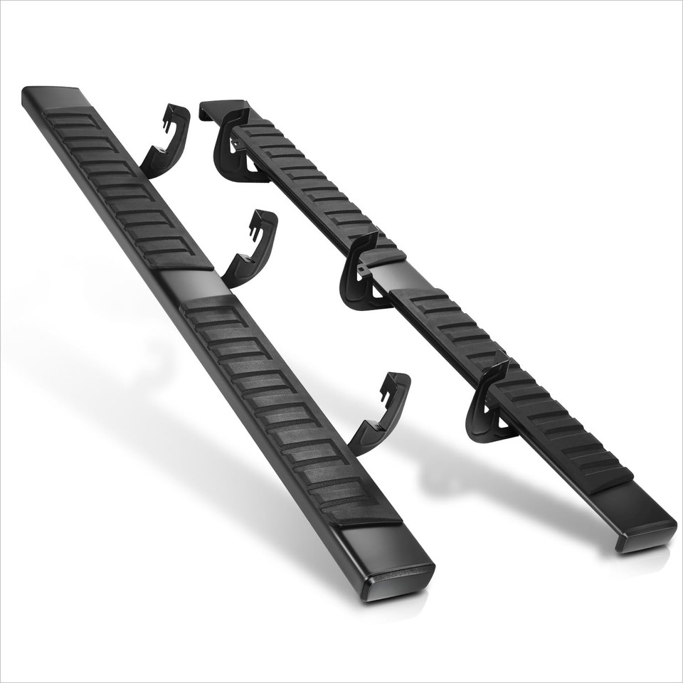 Pair 6.3" Black Powder Coated Flat Side Step Bars Running Boards | eBay