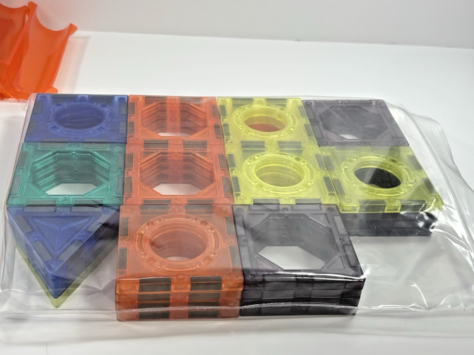 STEM Magnetic Marble Run Building Set 112 Pieces 3D Magnetic Tiles Ball ...