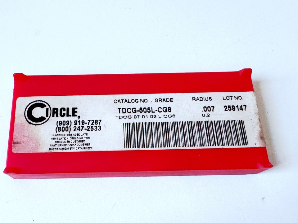 (7) CIRCLE TDCG-505L CG6 Carbide Indexable Boring Inserts TiC TiCN TiN ...
