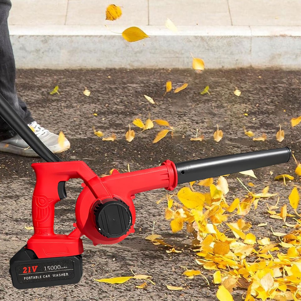 Cordless Leaf Blower Vacuum Handheld Electric Leaf Blower With 2 Li-ion ...