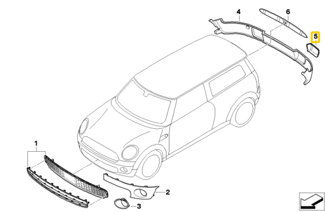 MINI R55 Clubman Genuine Rear Bumper Trim Guard Chrome Right 2754156 ...