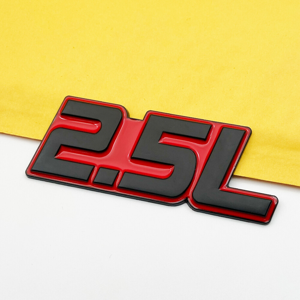2x Black & Red Metal 2.5L Logo V6 V8 Engine Car Emblem Sports SUV ...