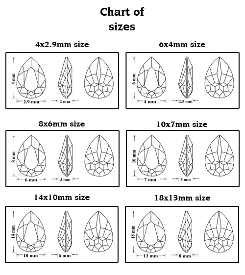 Superior PRIMERO 4320 Pear Fancy Stone Crystal Rhinestone * Many Colors ...