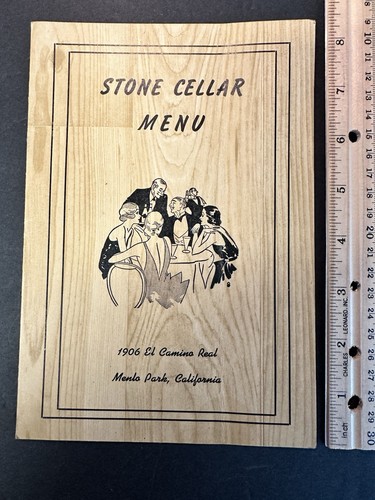 Vintage Stone Cellar Restaurant Menu Menlo Park California | eBay