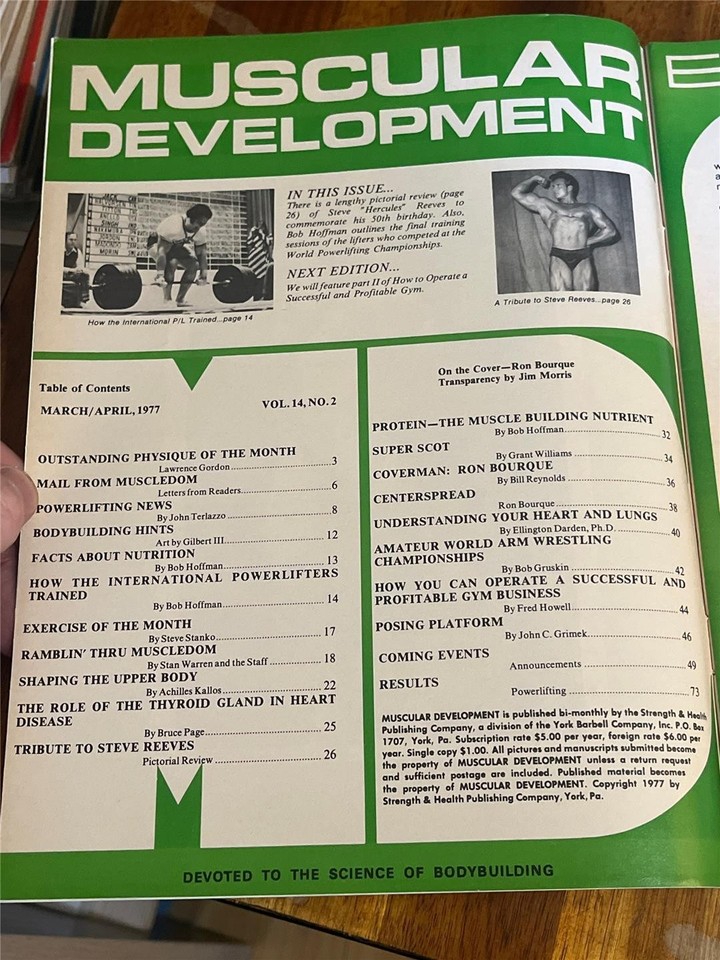MUSCULAR DEVELOPMENT bodybuilding muscle magazine RON BOURQUE/Steve ...