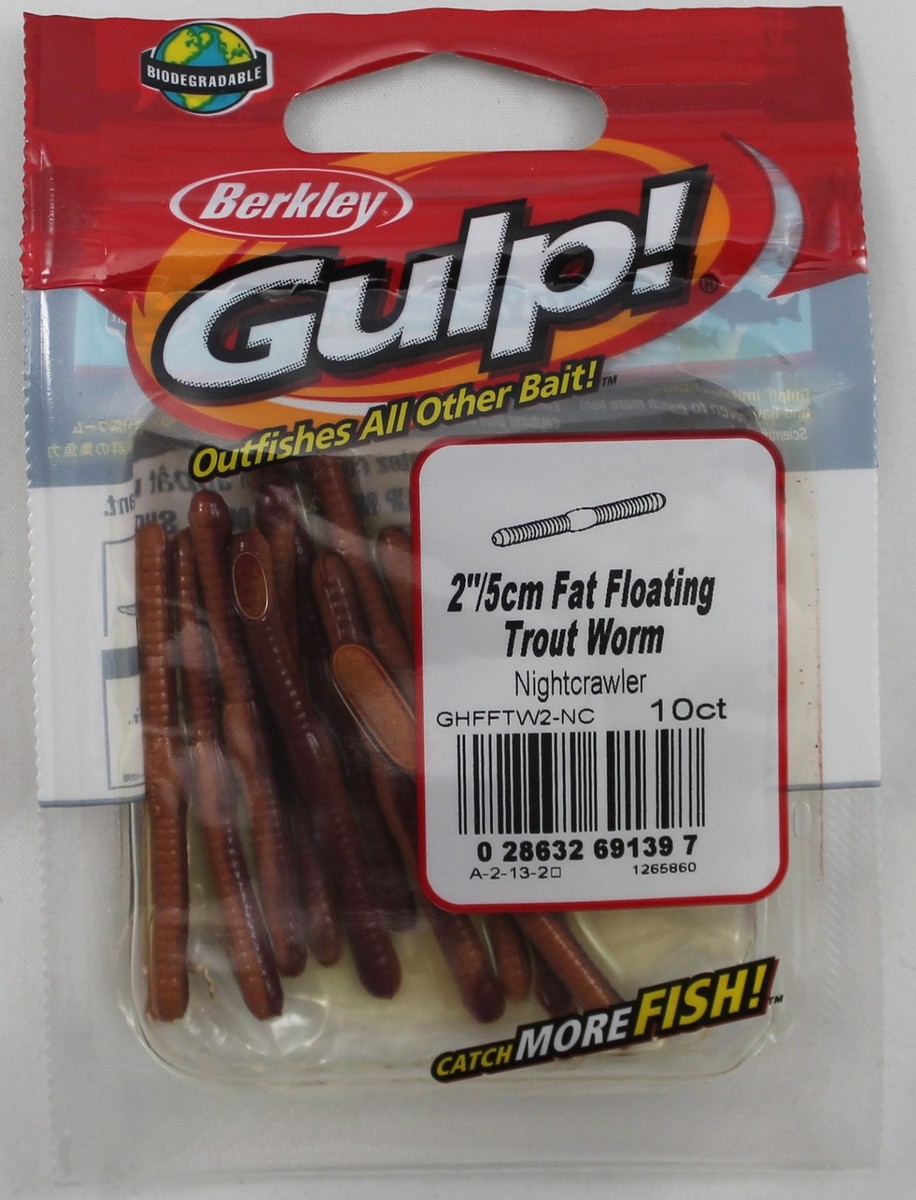 Berkley Gulp Trout Worm Berkley Gulp! Fat Floating Trout Worm Fishing