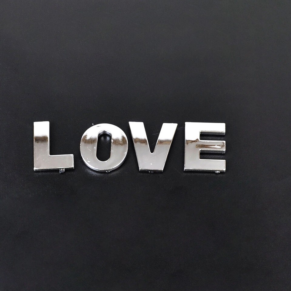 40pcs 3D Chrome Car Decals Alphabet Letter Number Symbol Emblem Badge ...