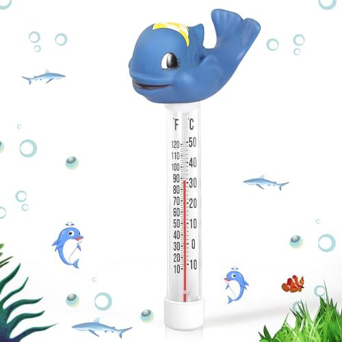 Floating Pool Thermometer, Large Display with String Easy to Read ...