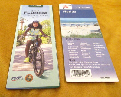 AAA FLORIDA MAP - JANUARY 2007 AND OFFICIAL FLORIDA MAP - 2022 | eBay