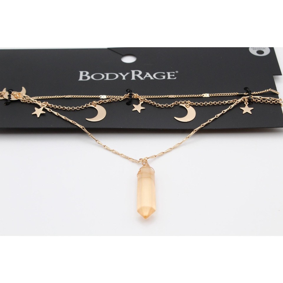 Body Rage Star Moon Crystal Pendant Choker Necklace #N2793 | eBay