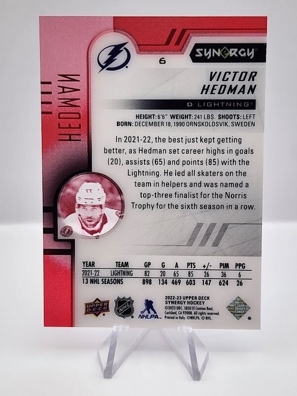 2022-23 Upper Deck Synergy Red Base Victor Hedman #6 | eBay