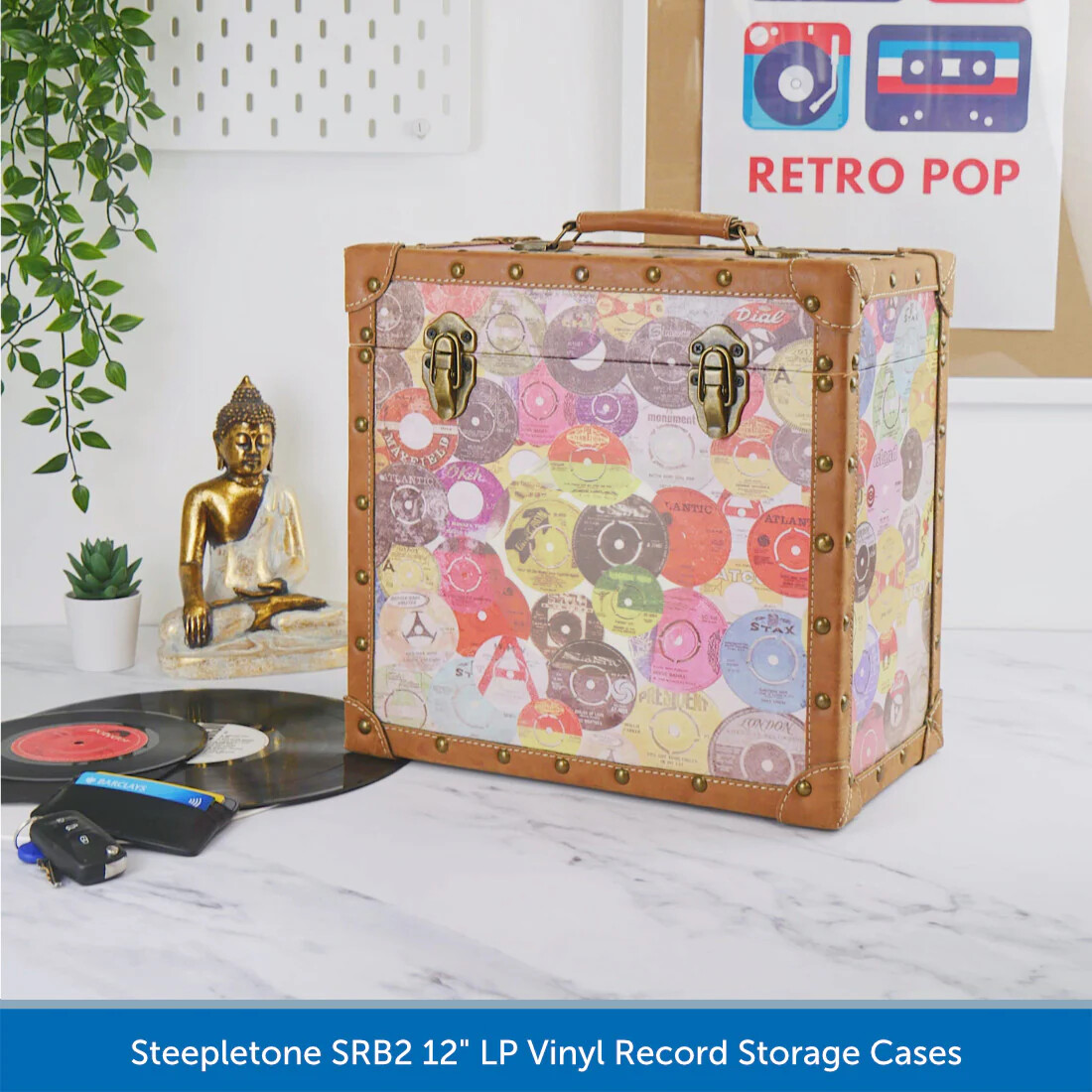 12" Vinyl Record Storage Box Flight Carry Case 12 Inch LP Album ...