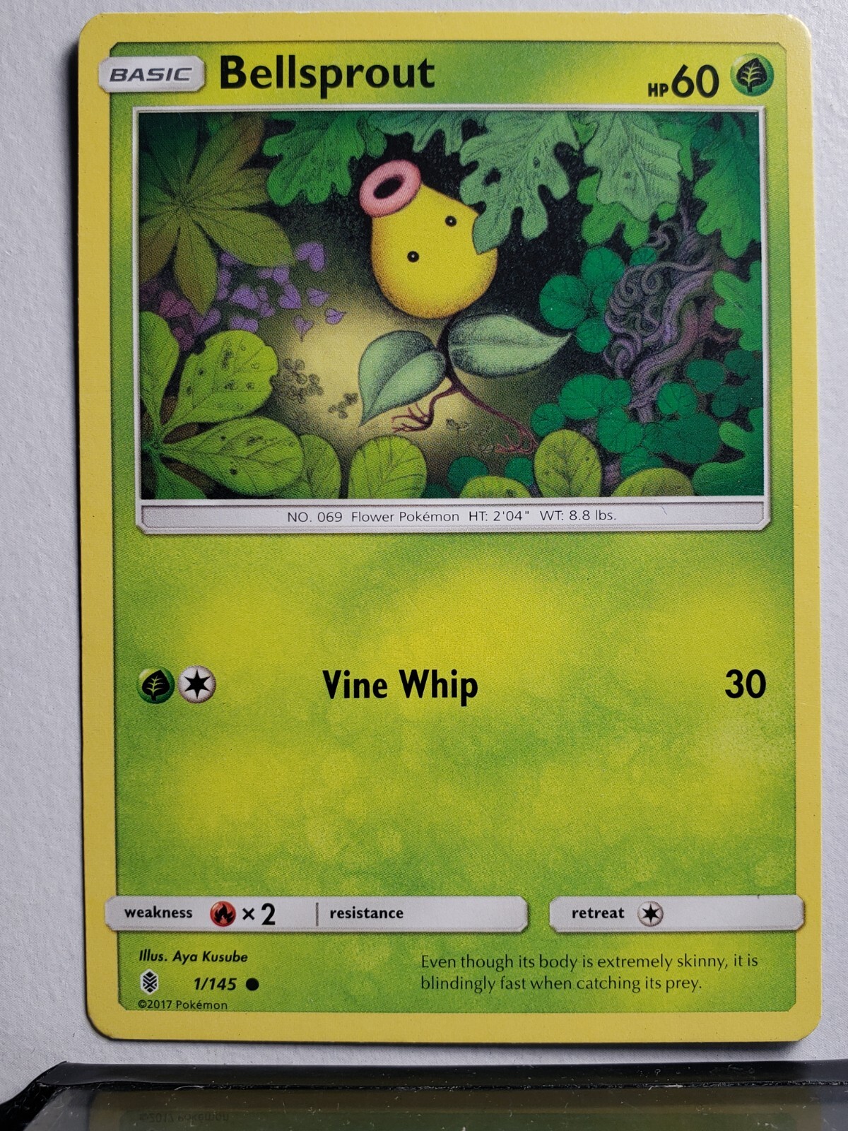 Bellsprout 1/145 LP - Guardians Rising Sun Moon Pokemon Card - Aya ...